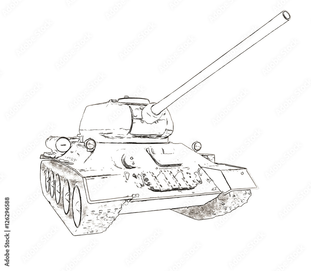 Outlines of the tank Illustration Stock | Adobe Stock