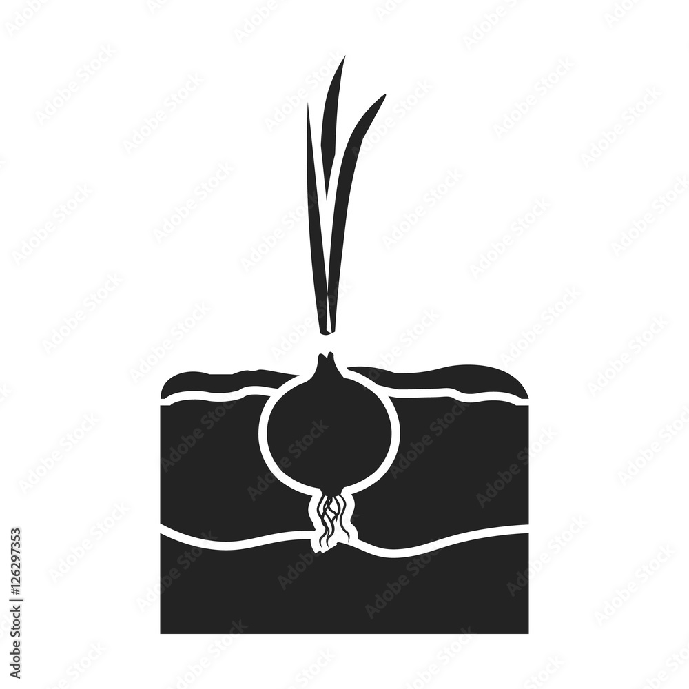 Onion icon in black style isolated on white background. Plant symbol ...