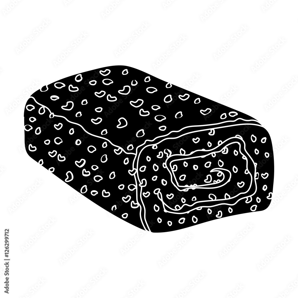 Meatloaf icon in black style isolated on white background. Meats symbol ...