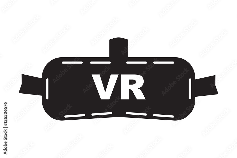 VR Brille mit VR Logo Stock-Vektorgrafik | Adobe Stock