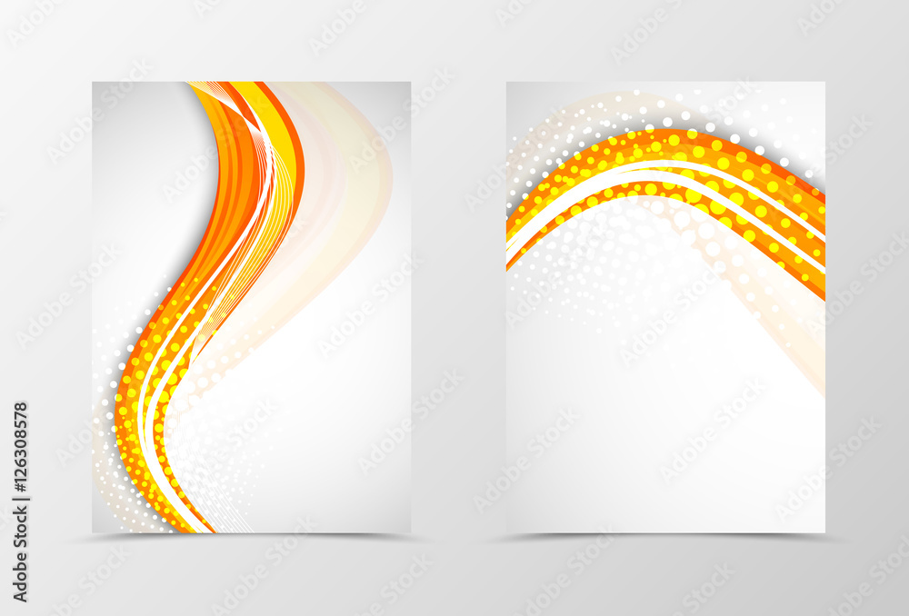 Front and back wave flyer template design Stock Vector | Adobe Stock