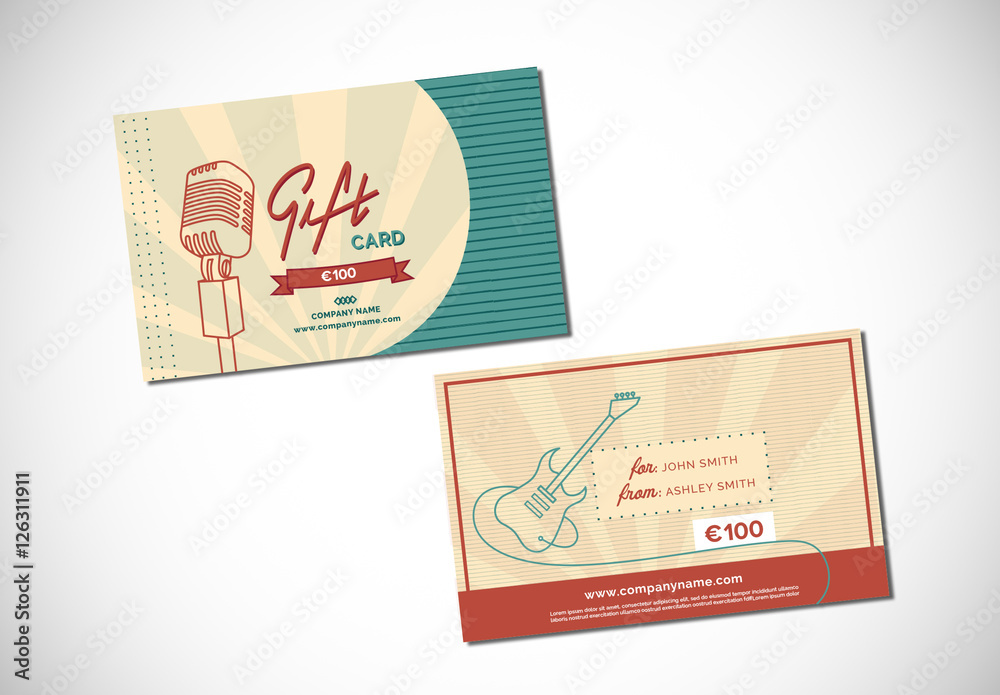 Music Gift Card Layout Stock Template | Adobe Stock