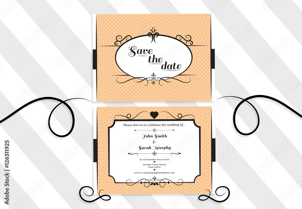 Save The Date Card Layout Stock Template | Adobe Stock