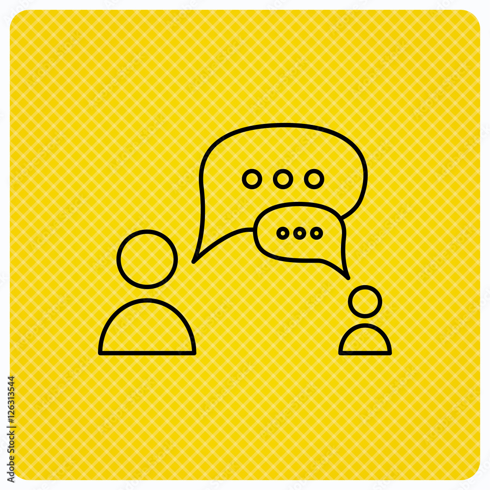 Dialog icon. Chat speech bubbles sign. Discussion messages symbol ...