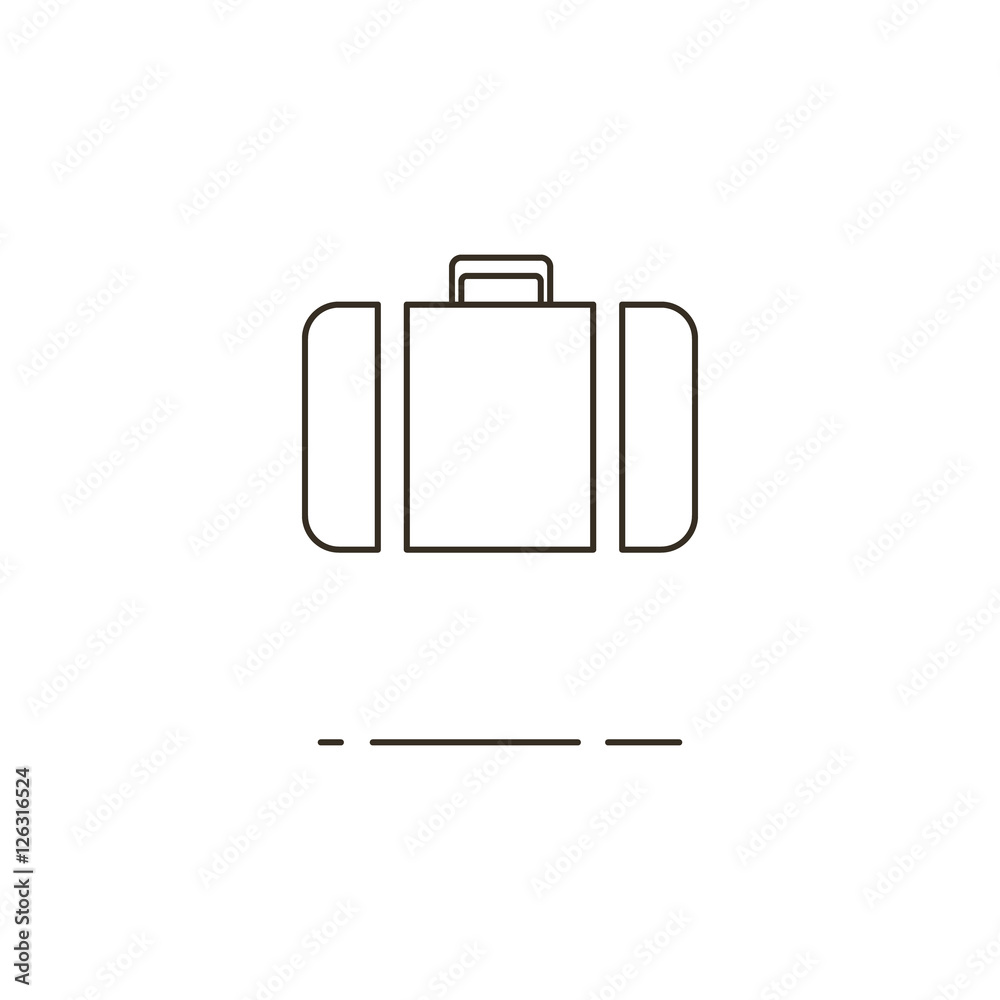 Vector illustration of line travel case icon on white background Stock ...