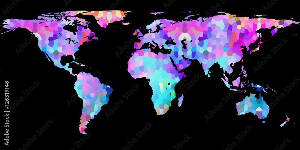 colorful world map Stock Illustration | Adobe Stock