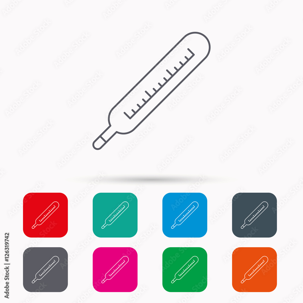 Medical thermometer icon. Temperature measurement sign. Health ...