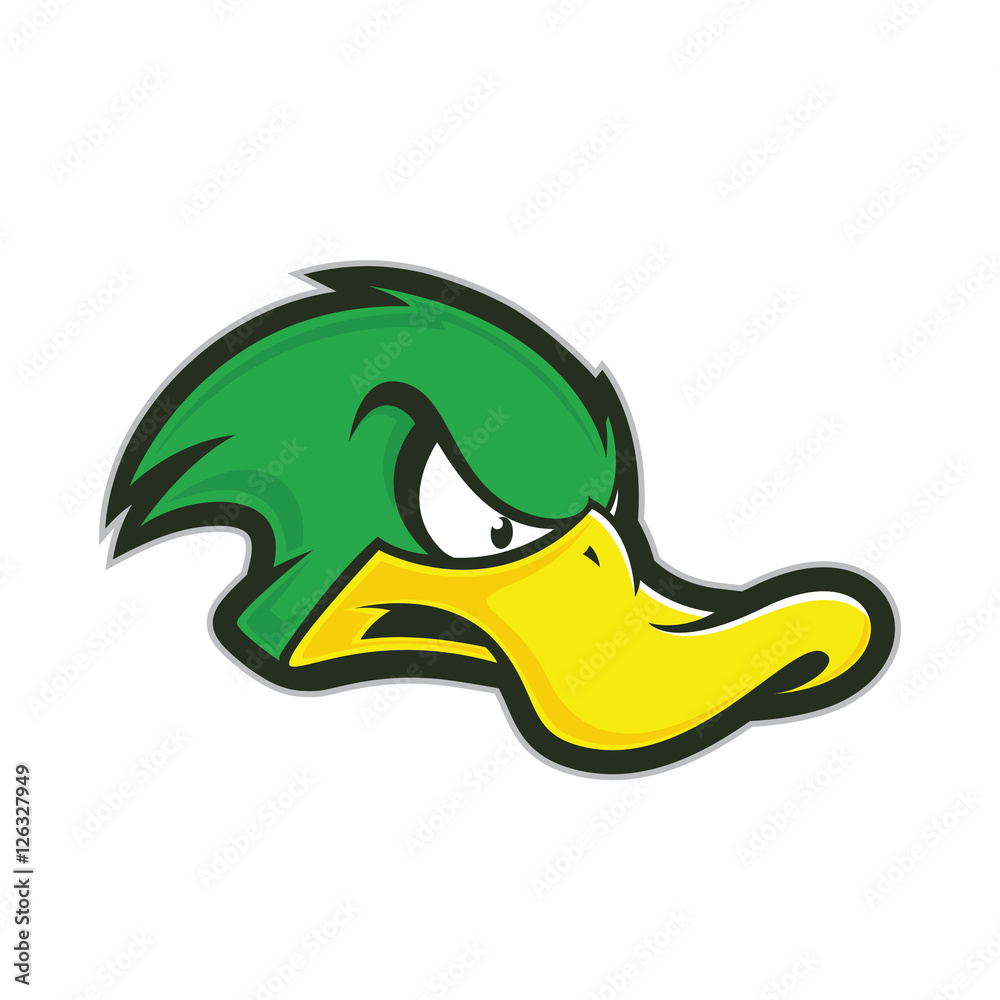 Angry duck mascot Stock Vector | Adobe Stock