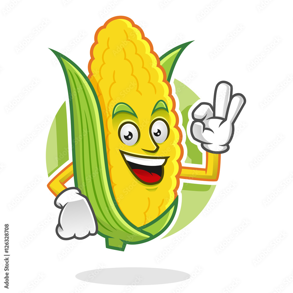 Delicious Corn mascot, Corn character, Corn cartoon Stock Vector ...