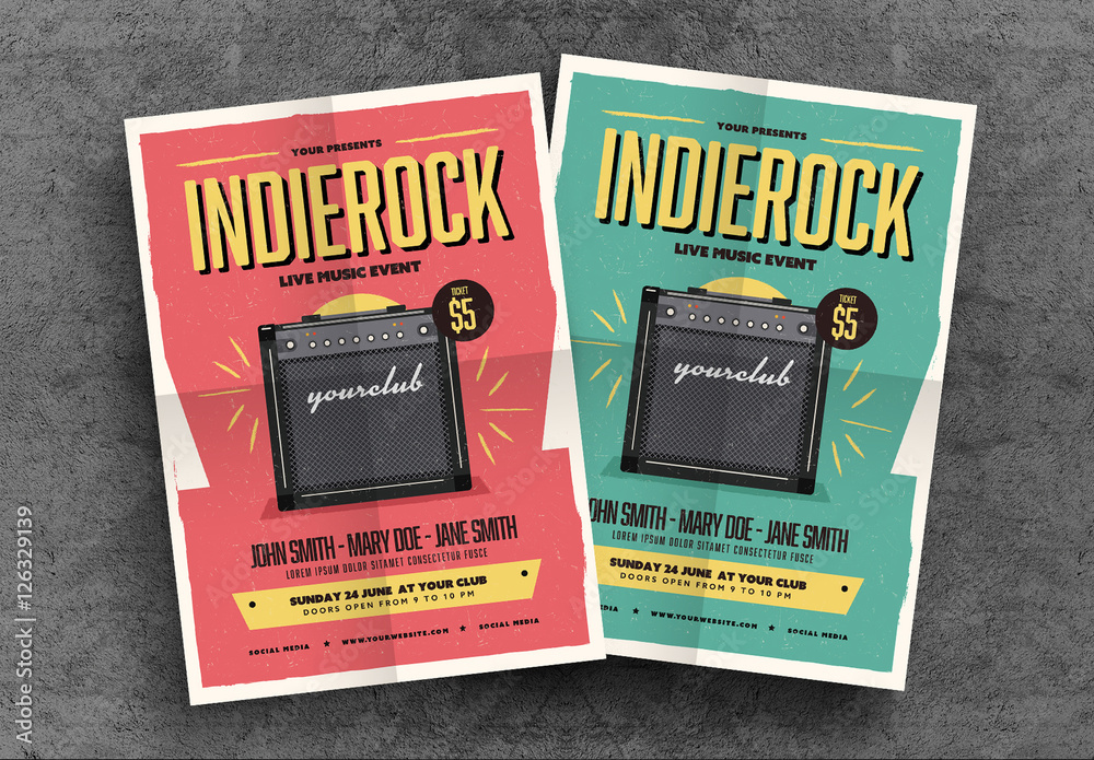 Indie Gigs Poster Layout Stock Template | Adobe Stock