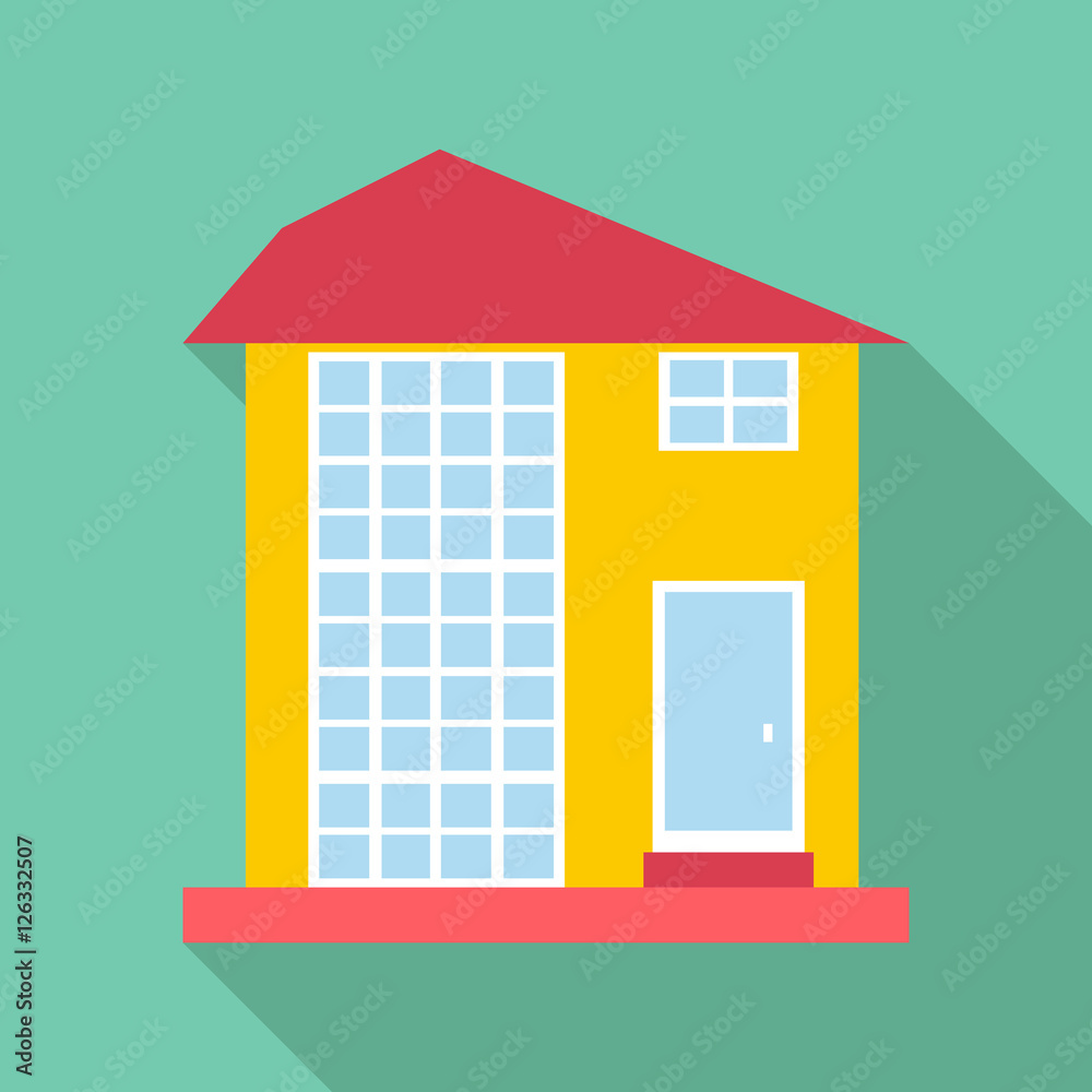 High house icon. Flat illustration of house vector icon for web design ...