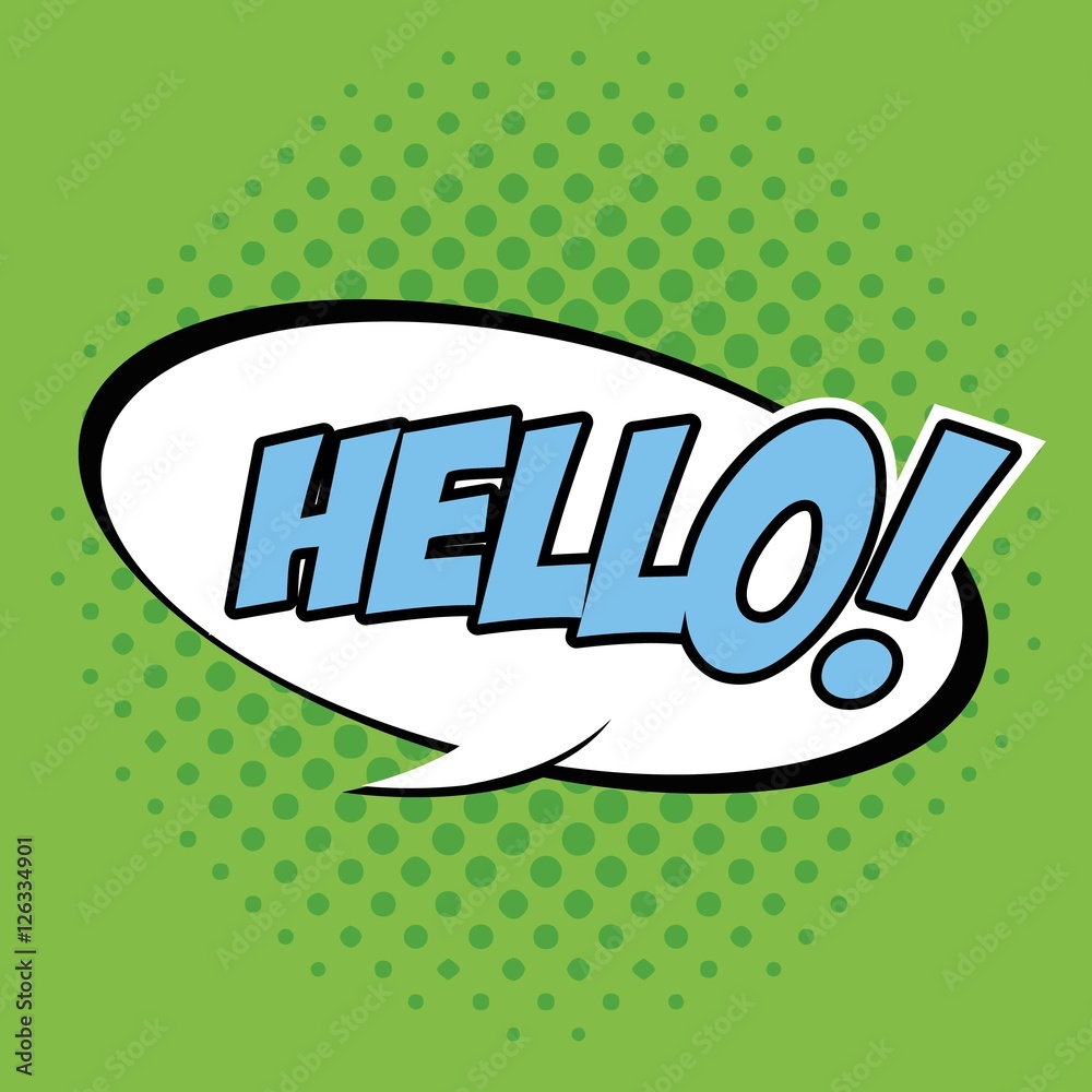Bubble pop art of hello icon. Comic communication retro and expression ...
