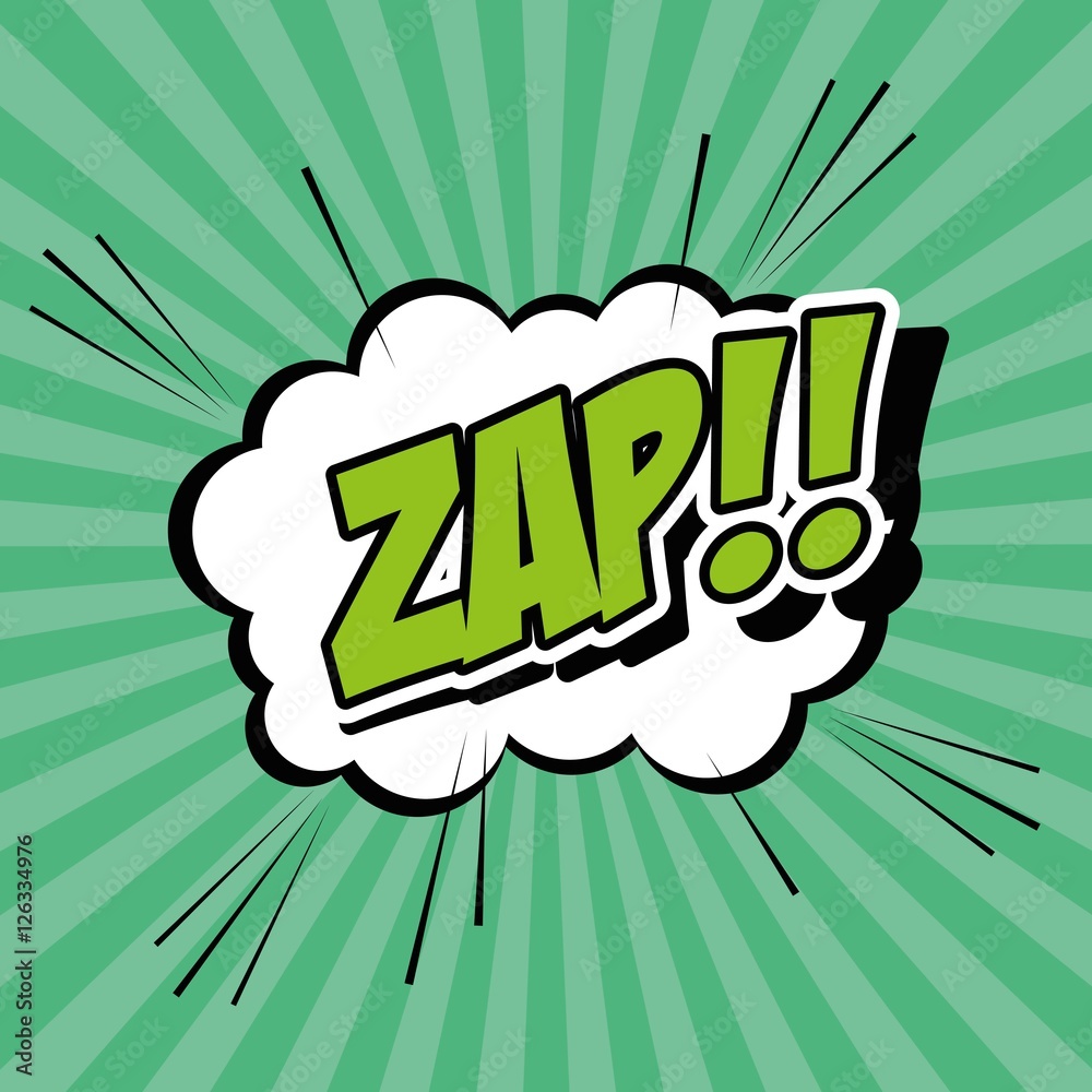 Bubble pop art of zap icon. Comic communication retro and expression ...