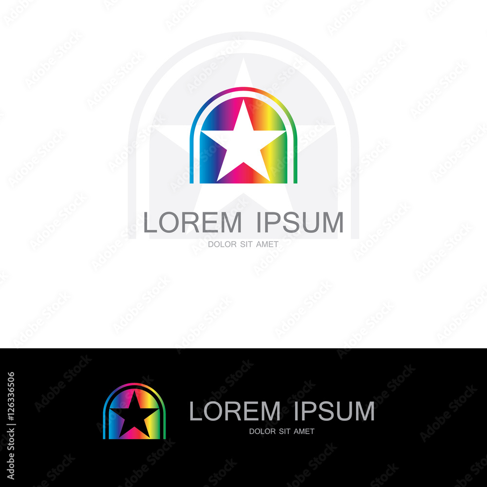 window star colourfull logo Stock Vector | Adobe Stock