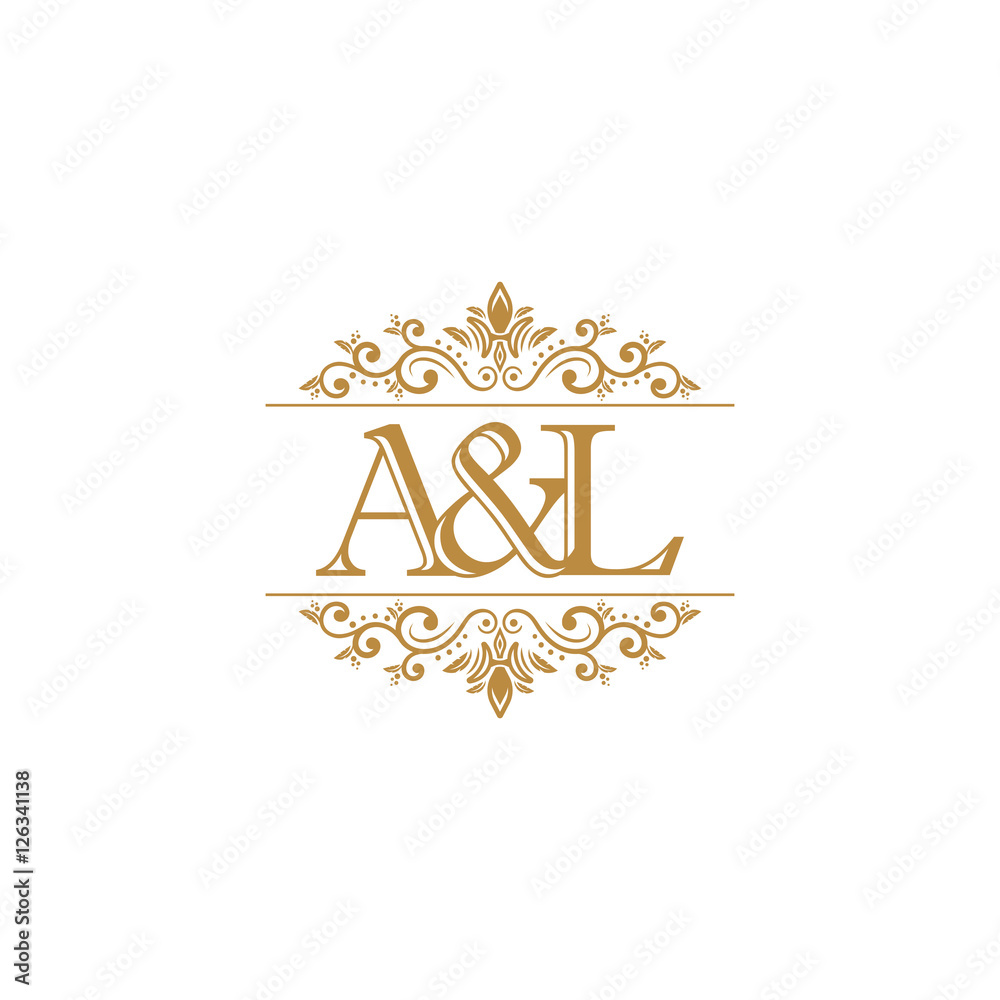 A&L Initial logo. Ornament gold Stock Vector | Adobe Stock