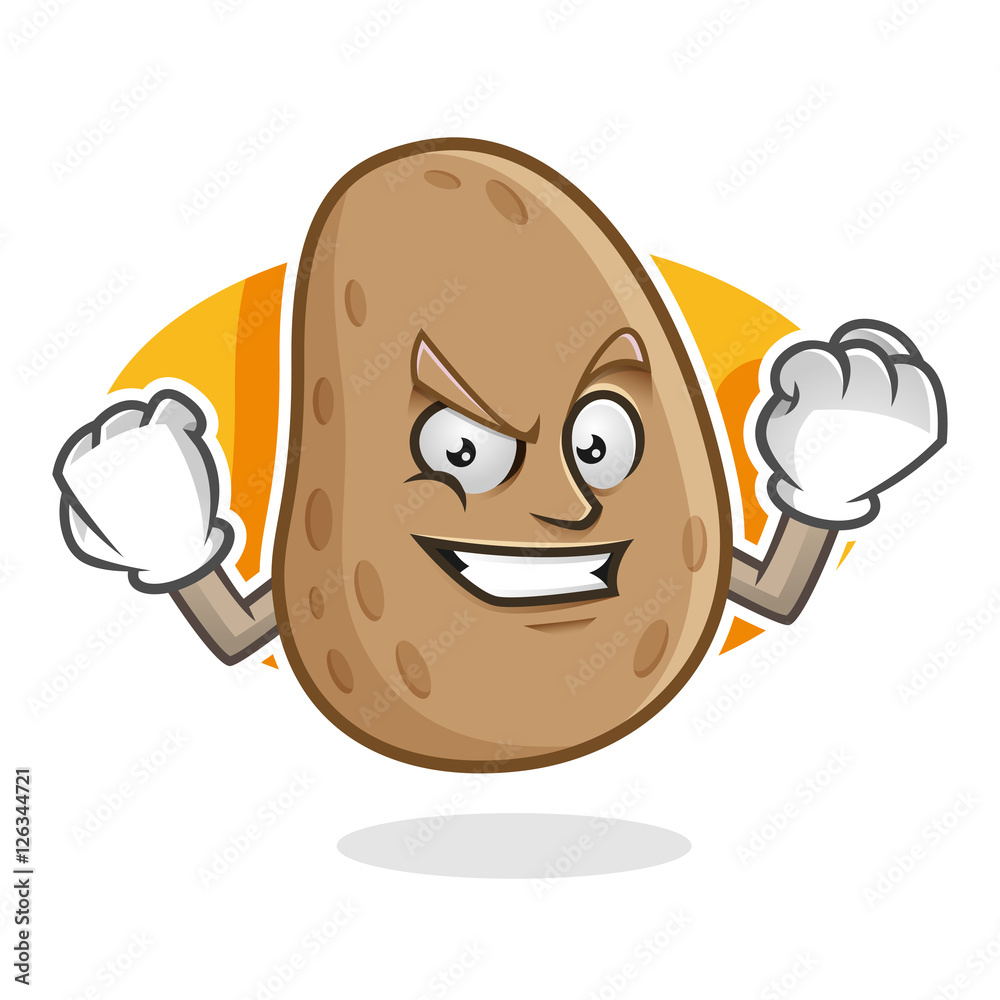 Strong potato mascot, potato character, potato cartoon Stock Vector ...