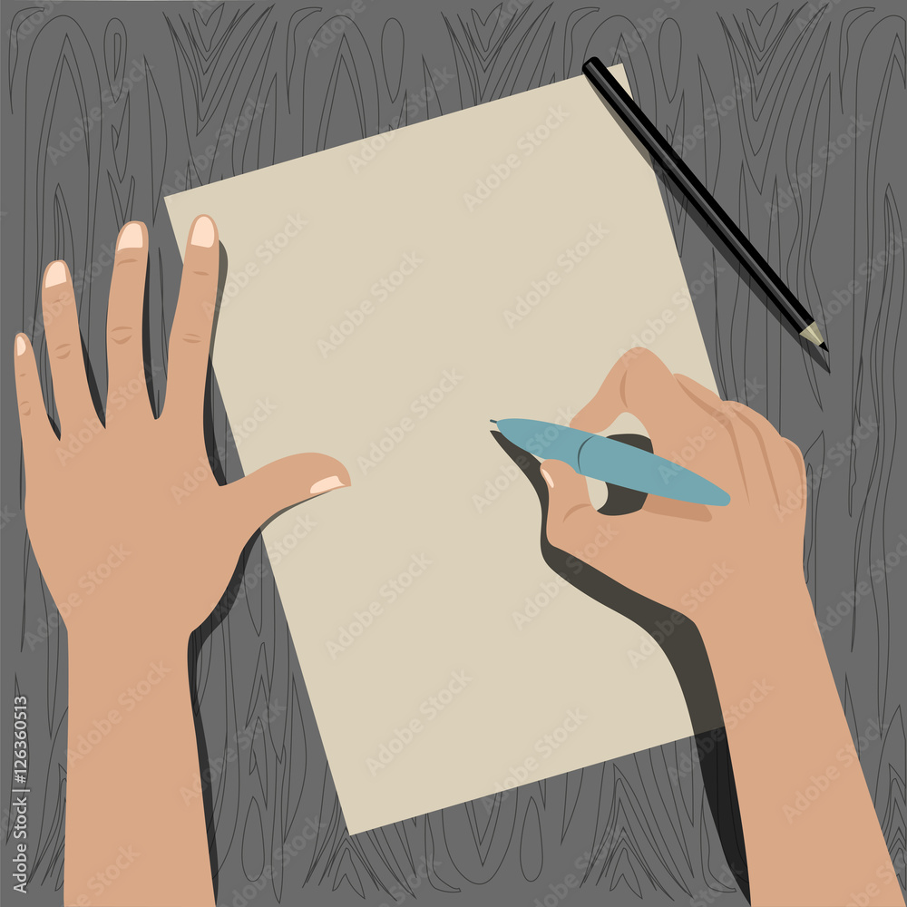 hands on the table Stock Vector | Adobe Stock