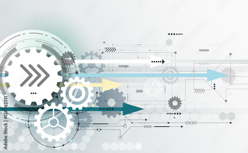 Vector abstract futuristic technology, gear wheel engineering and ...