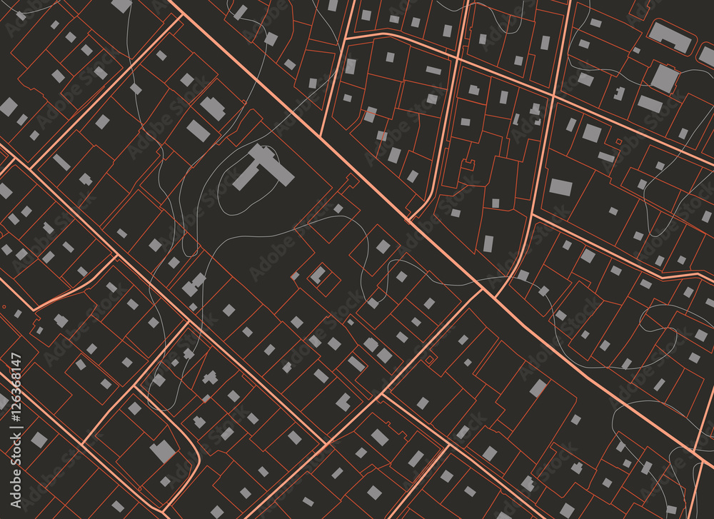 Fictional plan a residential area of private housing. Urban planning ...