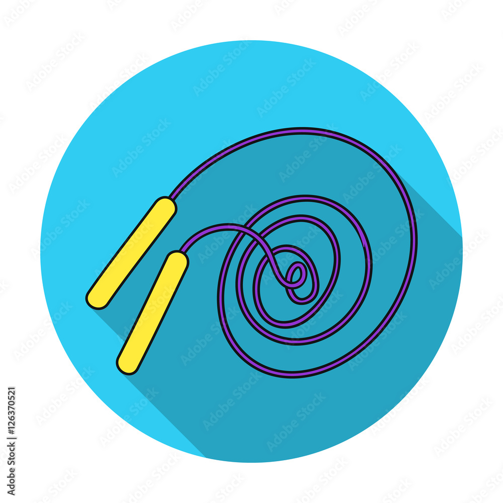 Jump rope icon in flat style isolated on white background. Sport and ...