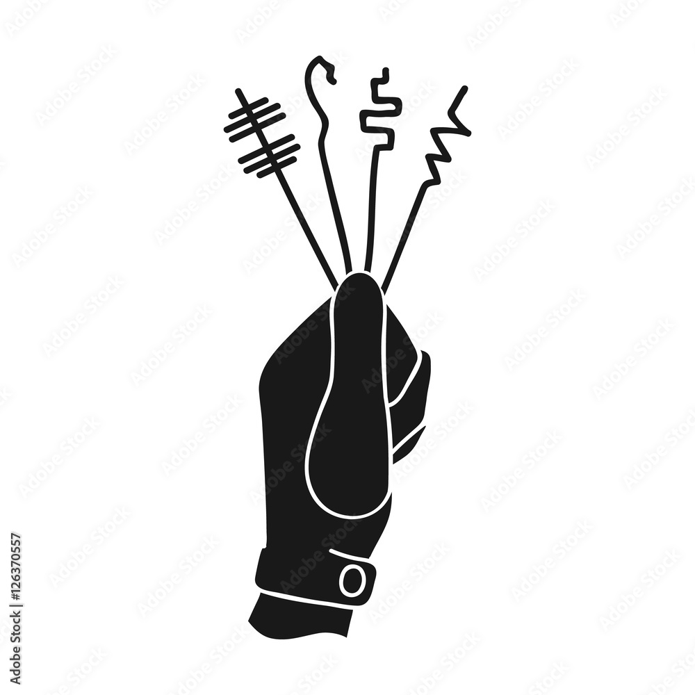 Lockpicks icon in black style isolated on white background. Crime ...