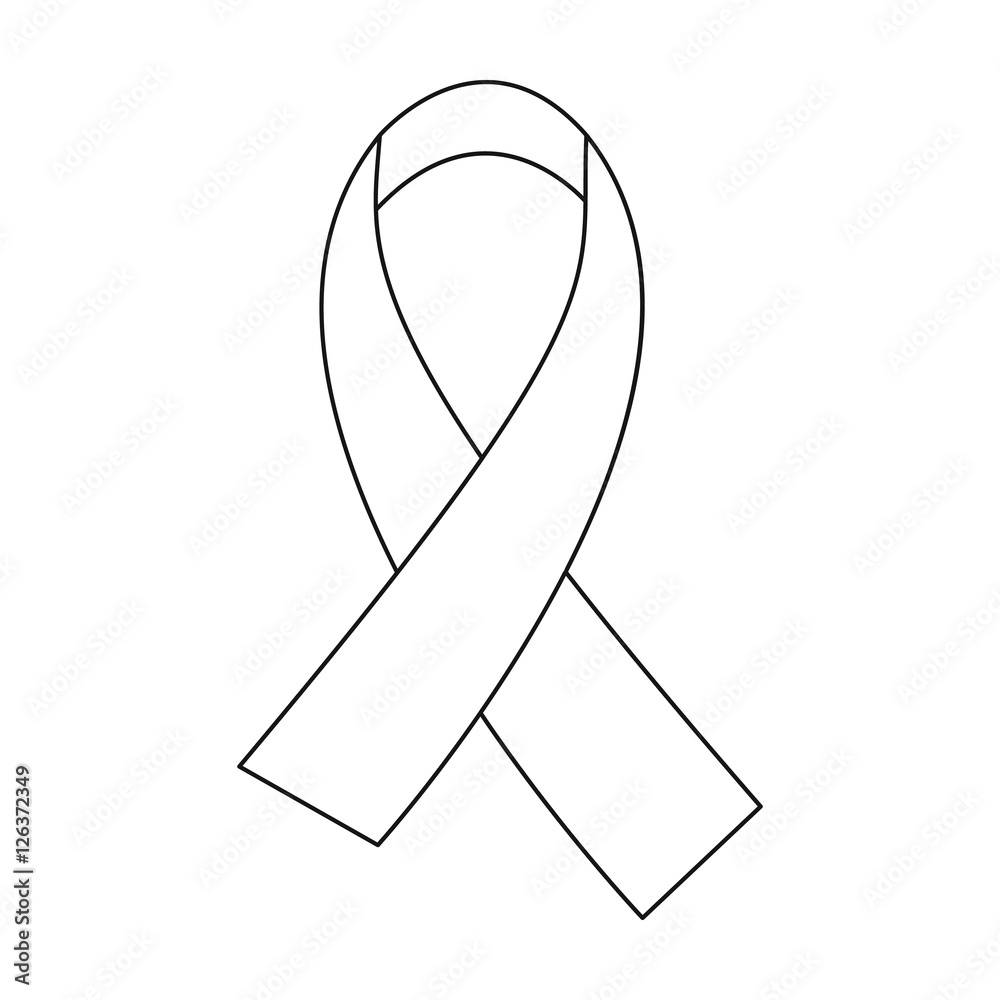 AIDS ribbon icon in outline style isolated on white background. Drugs ...