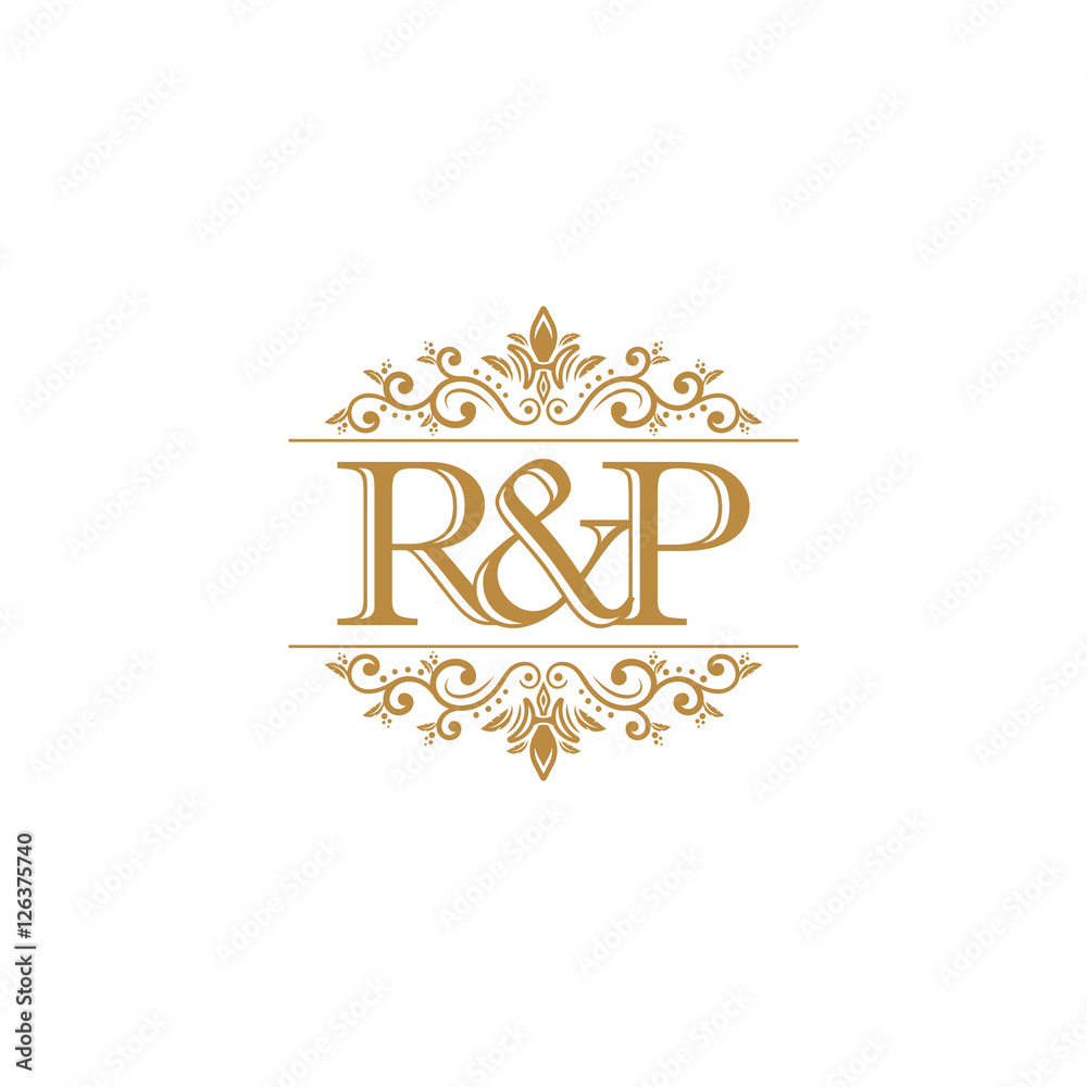 R&P Initial logo. Ornament gold Stock Vector | Adobe Stock