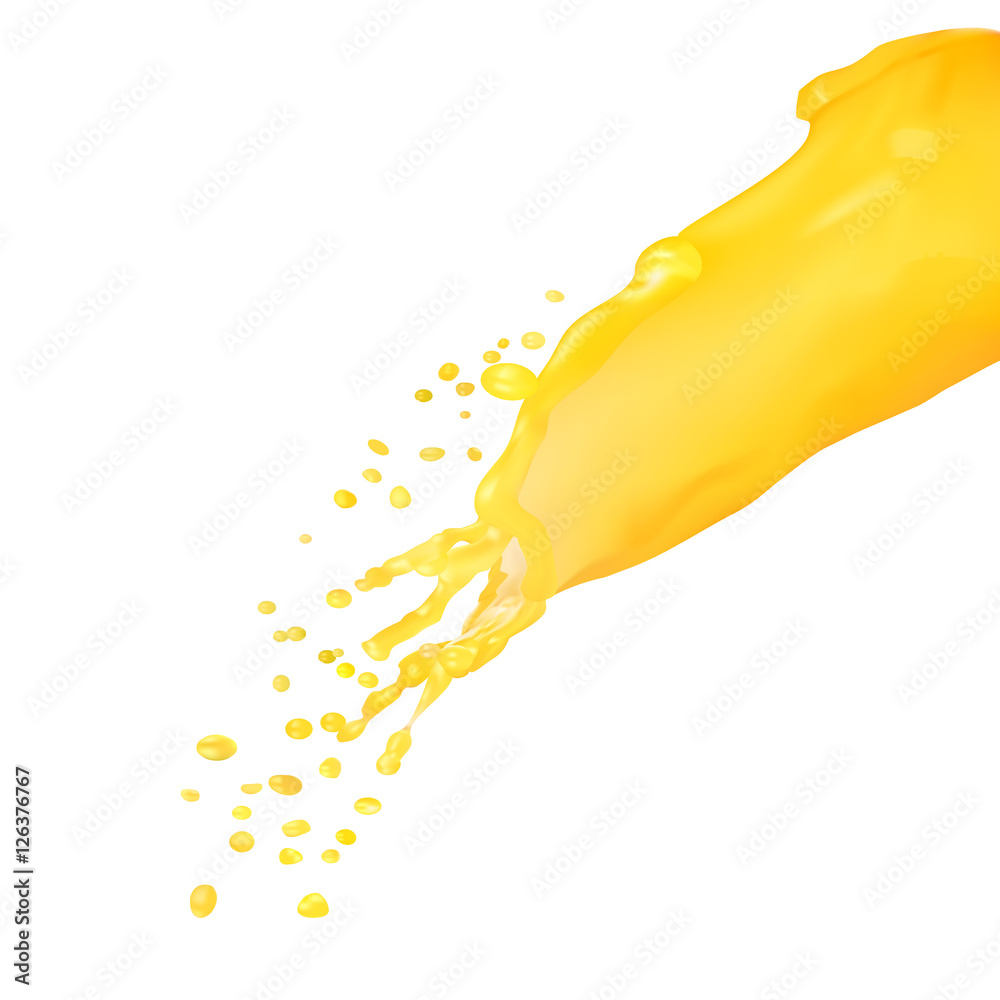 Fresh Mango juice splash, vector illustration Stock Vector | Adobe Stock