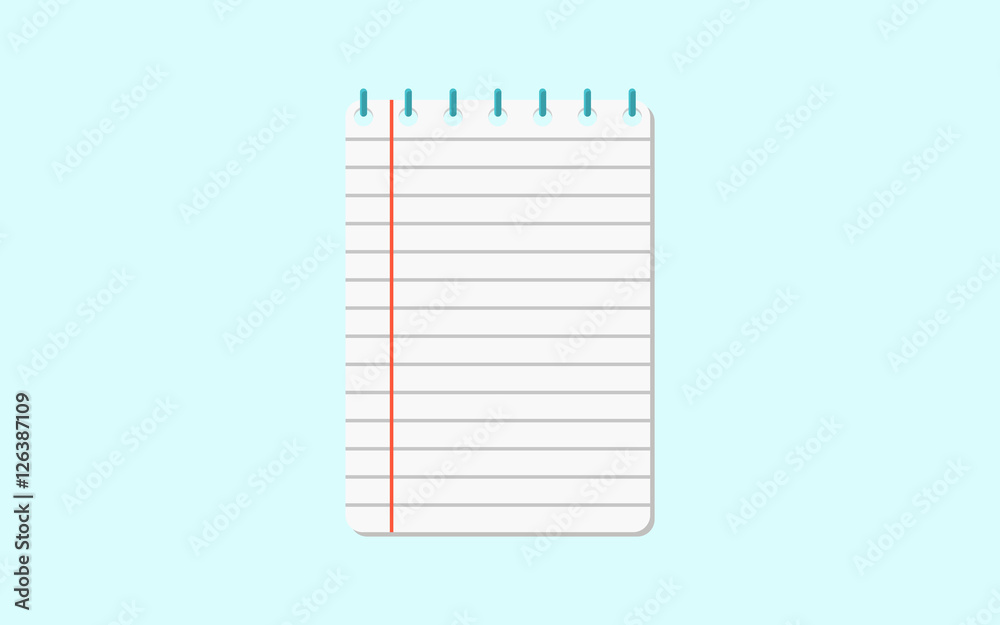 Blank white worksheet exercise book. Vector illustration. Stock Vector ...