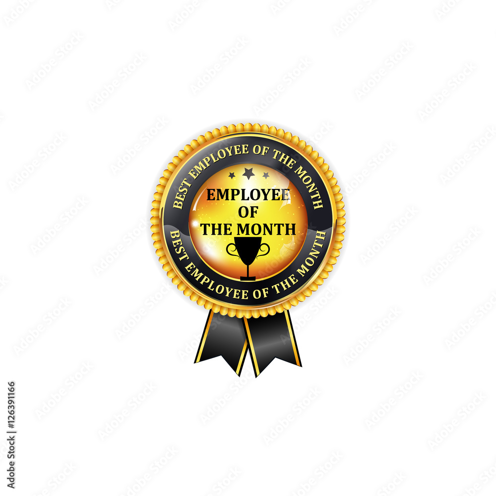 Employee of the month - elegant golden black award ribbon Stock ...