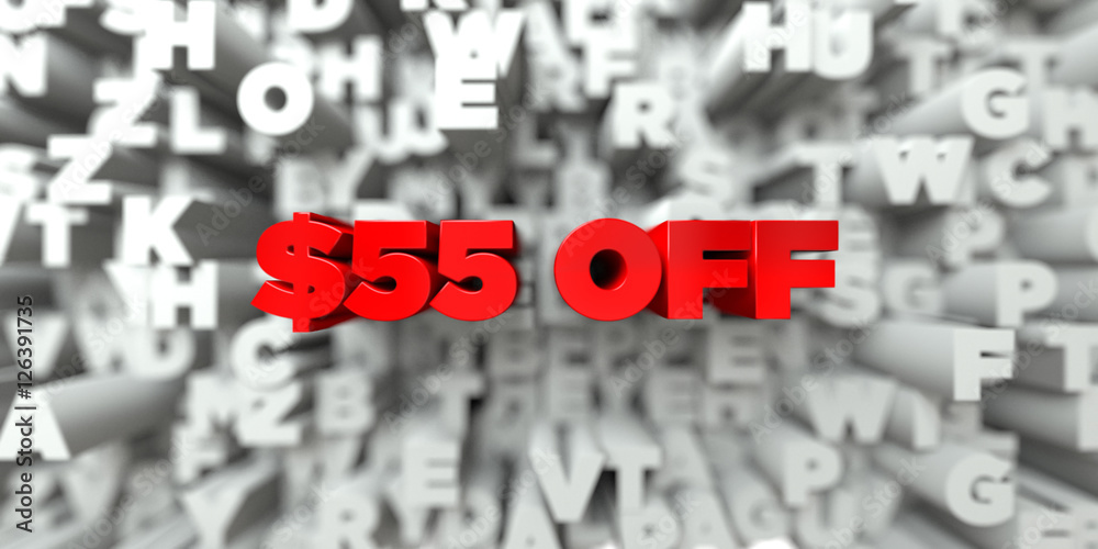 $55 OFF - Red text on typography background - 3D rendered royalty free ...