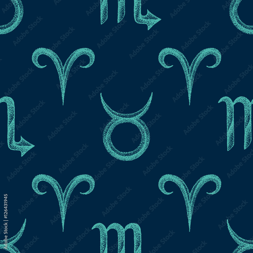 vector zodiac signs seamless pattern. Stock Vector | Adobe Stock