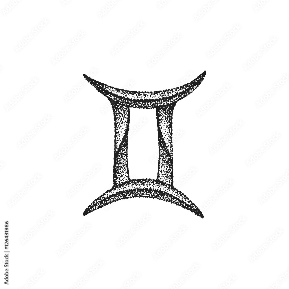 hand drawn Gemini zodiac sign. Stock Vector | Adobe Stock
