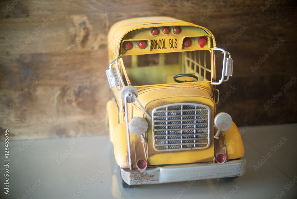 Vintage School Bus model Stock Photo | Adobe Stock