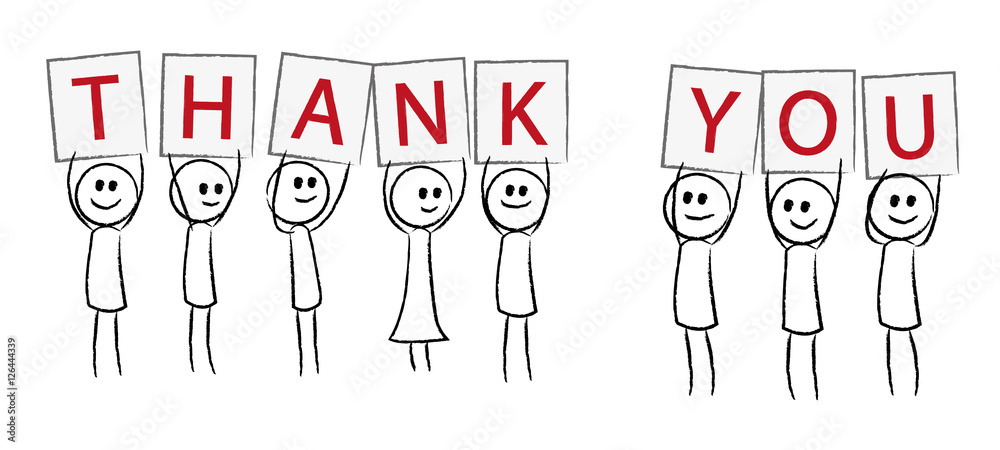 THANK YOU - People holding signs Stock Vector | Adobe Stock