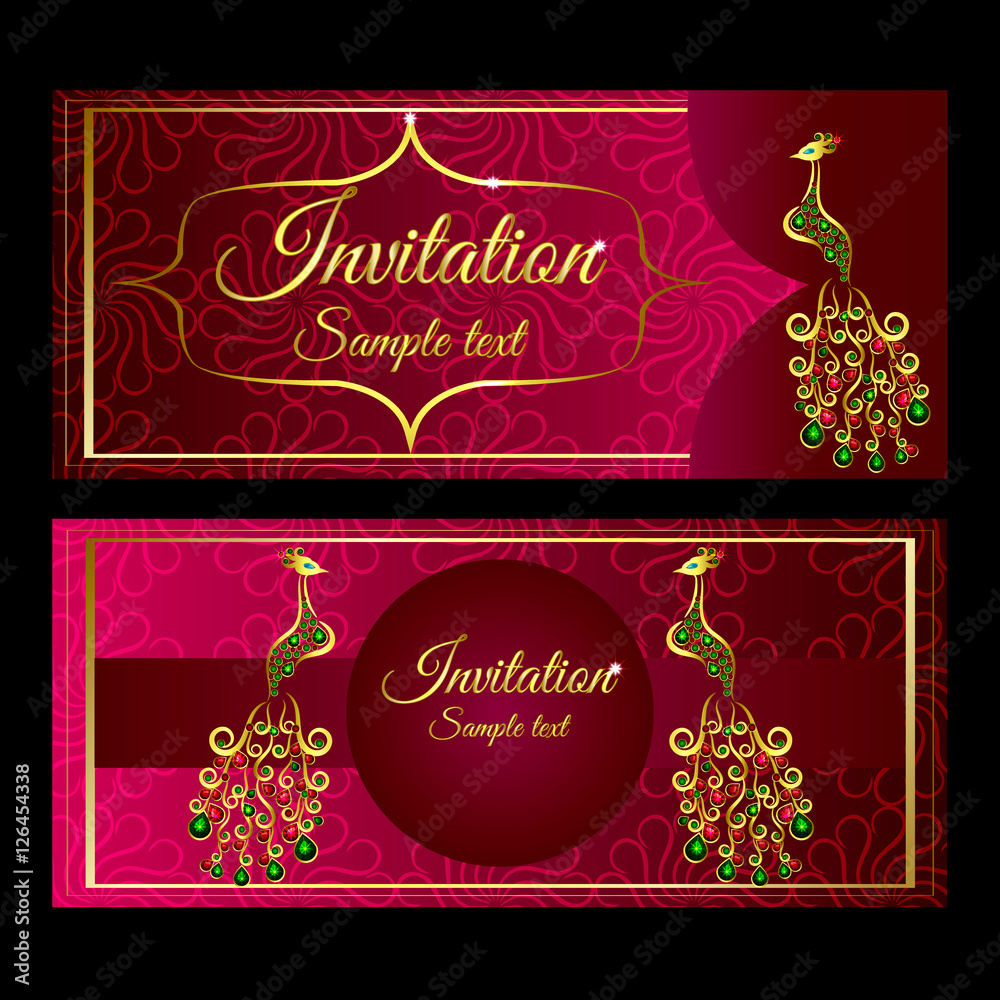 Wedding invitation or card with abstract background. Islam, Arabic ...