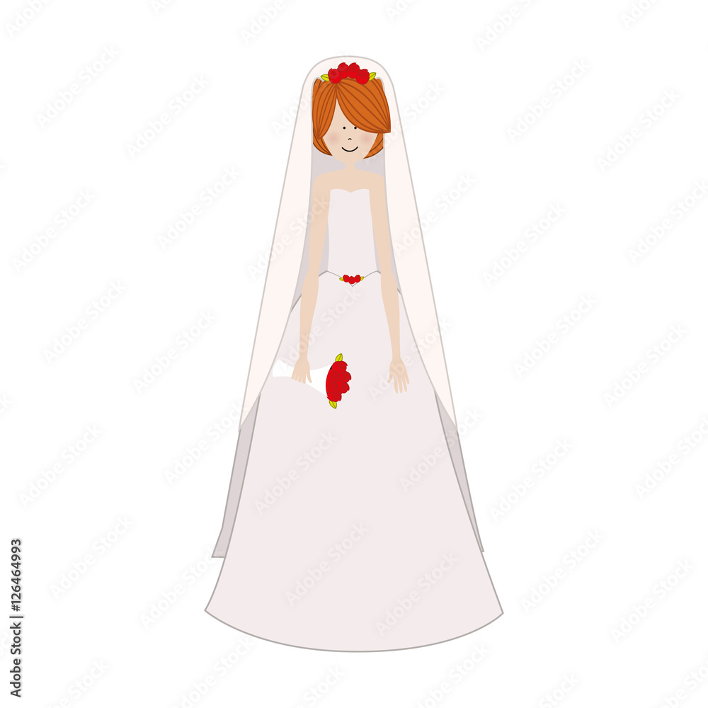 cartoon bride icon image vector illustration design Stock Vector ...