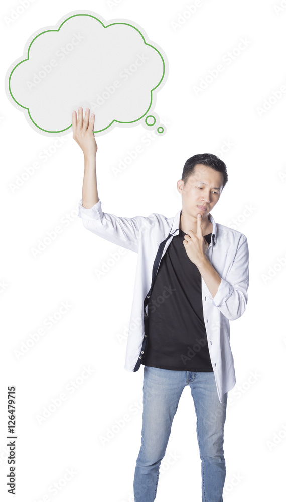 confused asian man Stock Photo | Adobe Stock