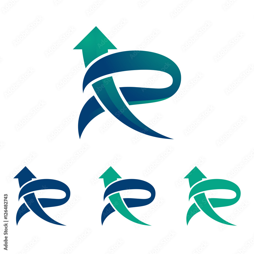 Up Arrow Elegant R Letter Logo Symbol Template Stock Vector | Adobe Stock