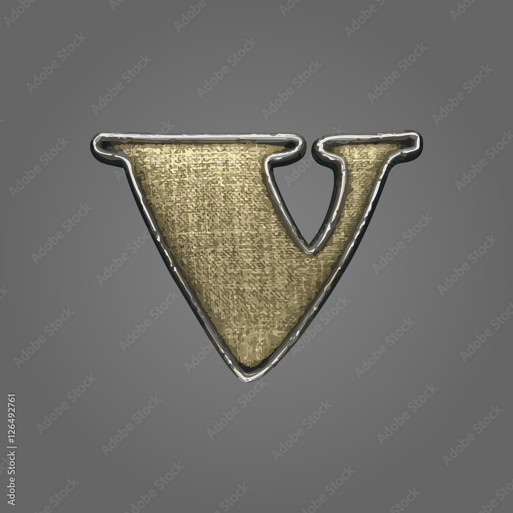v vector fabric letter Stock Vector | Adobe Stock