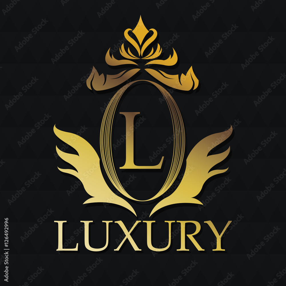 Luxury gold emblem icon. Exclusive rich club glamour and member theme ...