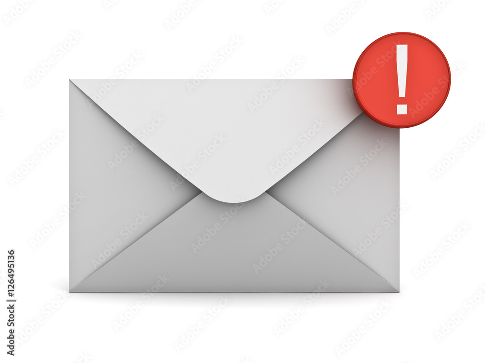 E mail notification new email message in the inbox concept isolated ...