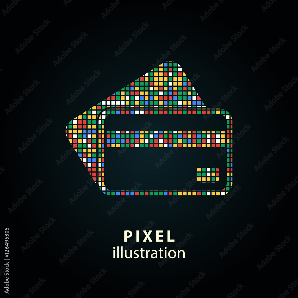 Credit card - pixel illustration. vector de Stock | Adobe Stock
