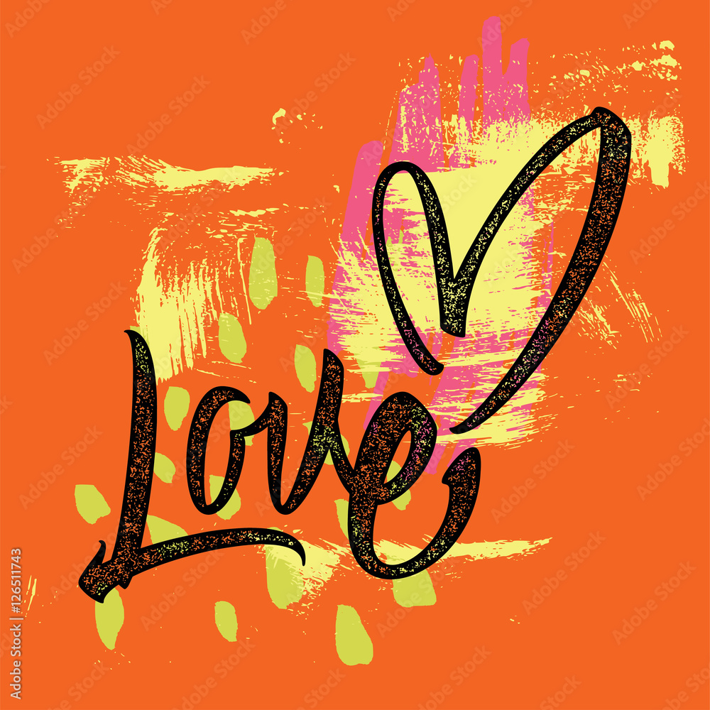 Love. Calligraphy Lettering illustration. Stock Vector | Adobe Stock