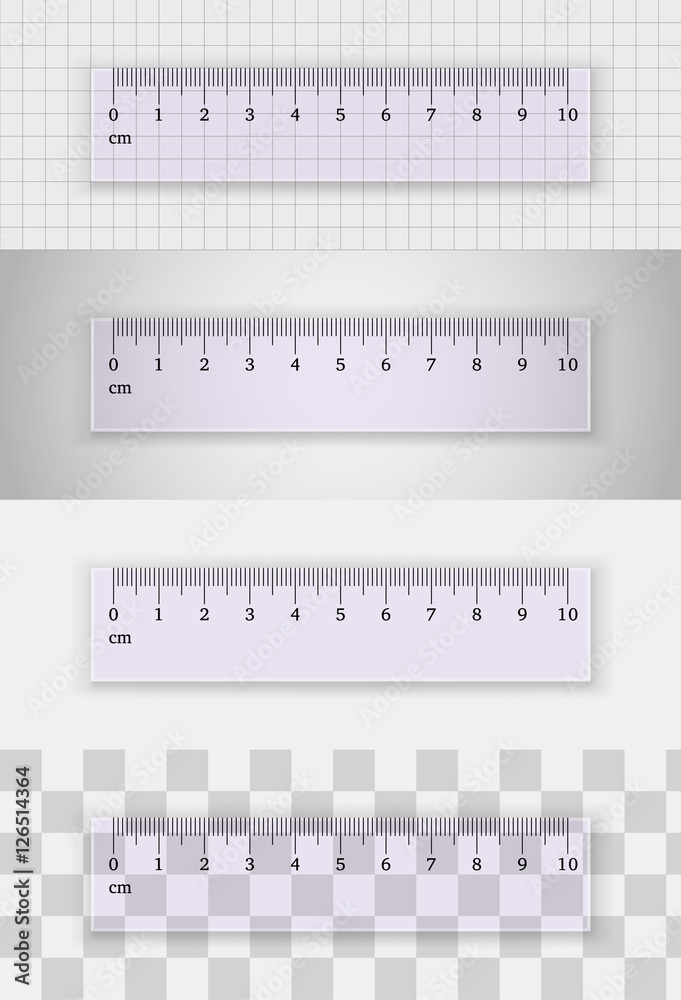 Transparent plastic ruler 10 centimeters Stock Vector | Adobe Stock