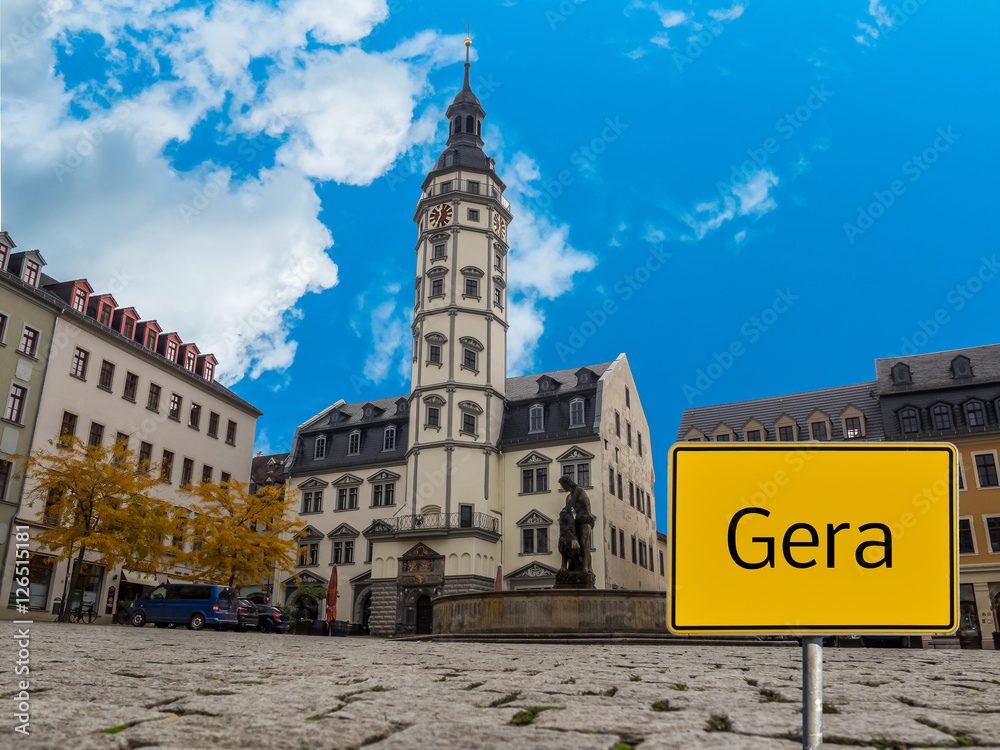 Gera Ortstafel Stock Photo | Adobe Stock