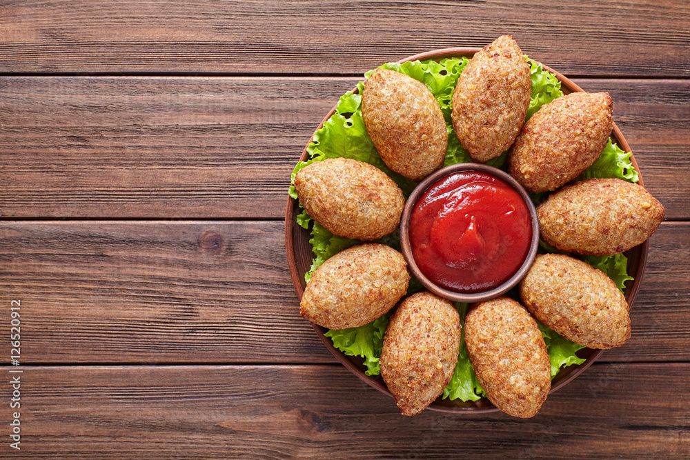 Kibbeh homemade beef, lamb, goat or camel meat stuffed bulgur kofta ...
