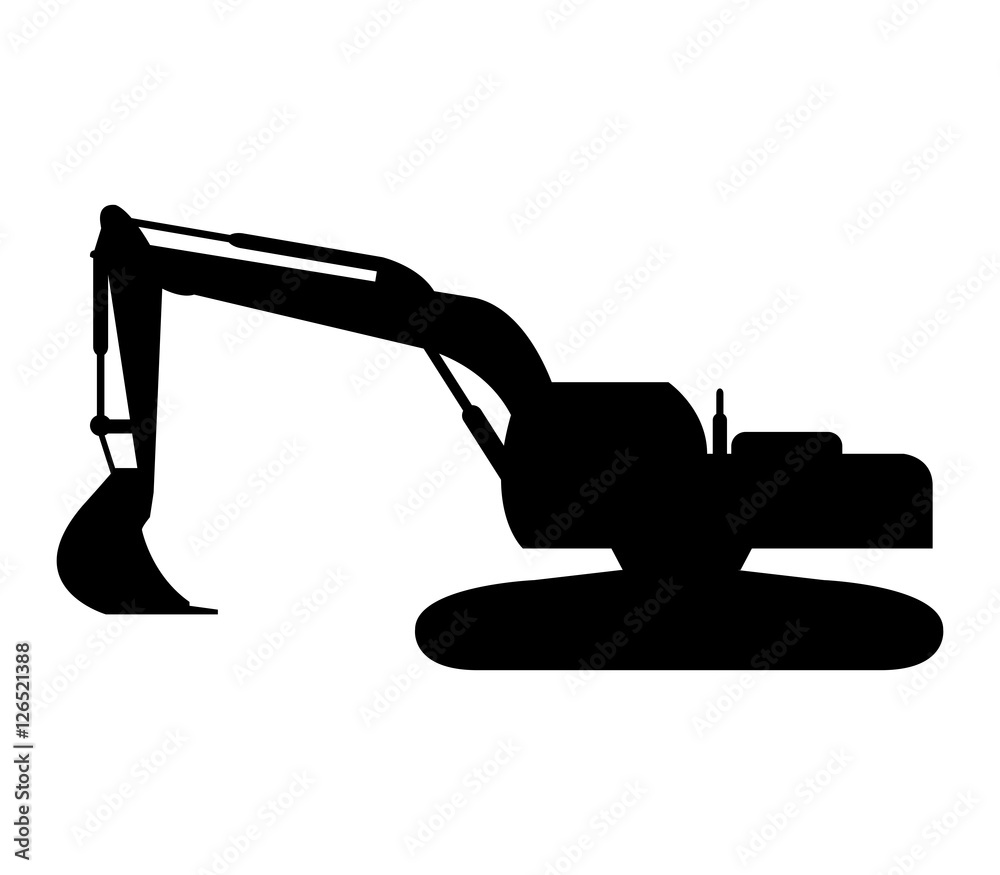 icon excavator isolated on white background Stock Vector | Adobe Stock