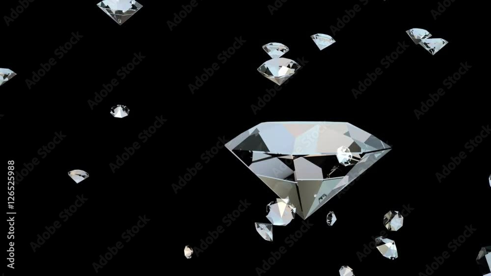 Falling diamonds loopable background 4k alpha channel Stock Video ...