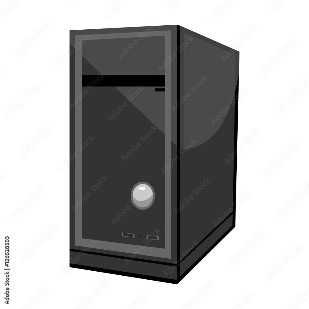 System unit icon in monochrome style isolated on white background ...